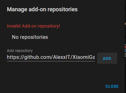 Invalid Add-on repository! · Issue #229 · AlexxIT/XiaomiGateway3 · GitHub