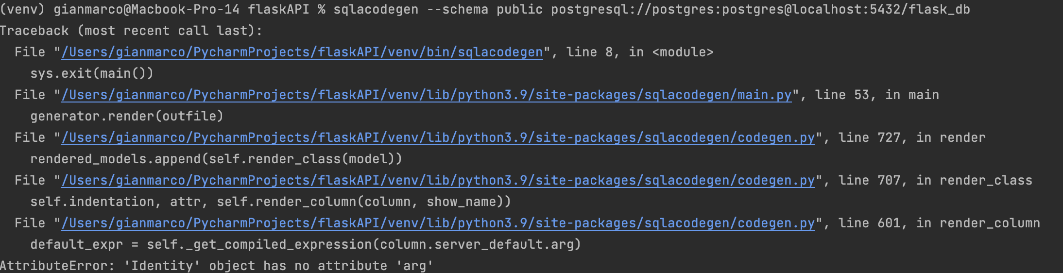 I M Getting This Issue Table Object Has Not Attribute Bind Haven T Found Solution So Far