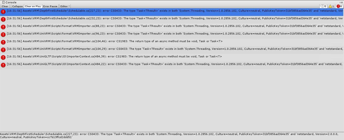 8 critical errors in UniVRM-0.53.0_6b07 on package import · Issue #307 · vrm-c/UniVRM · GitHub