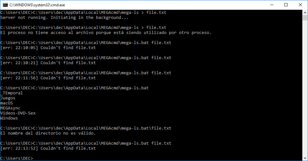 List of folder and files · Issue #242 · meganz/MEGAcmd · GitHub