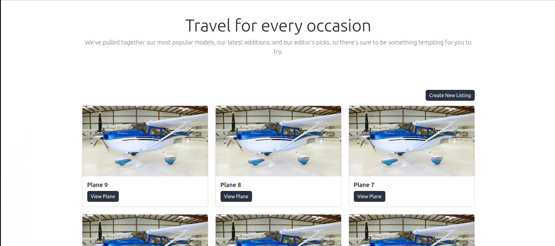 GitHub - trksprkz/planeMarketplace: A Rails 7 + React App to create listings for planes. Made to ...