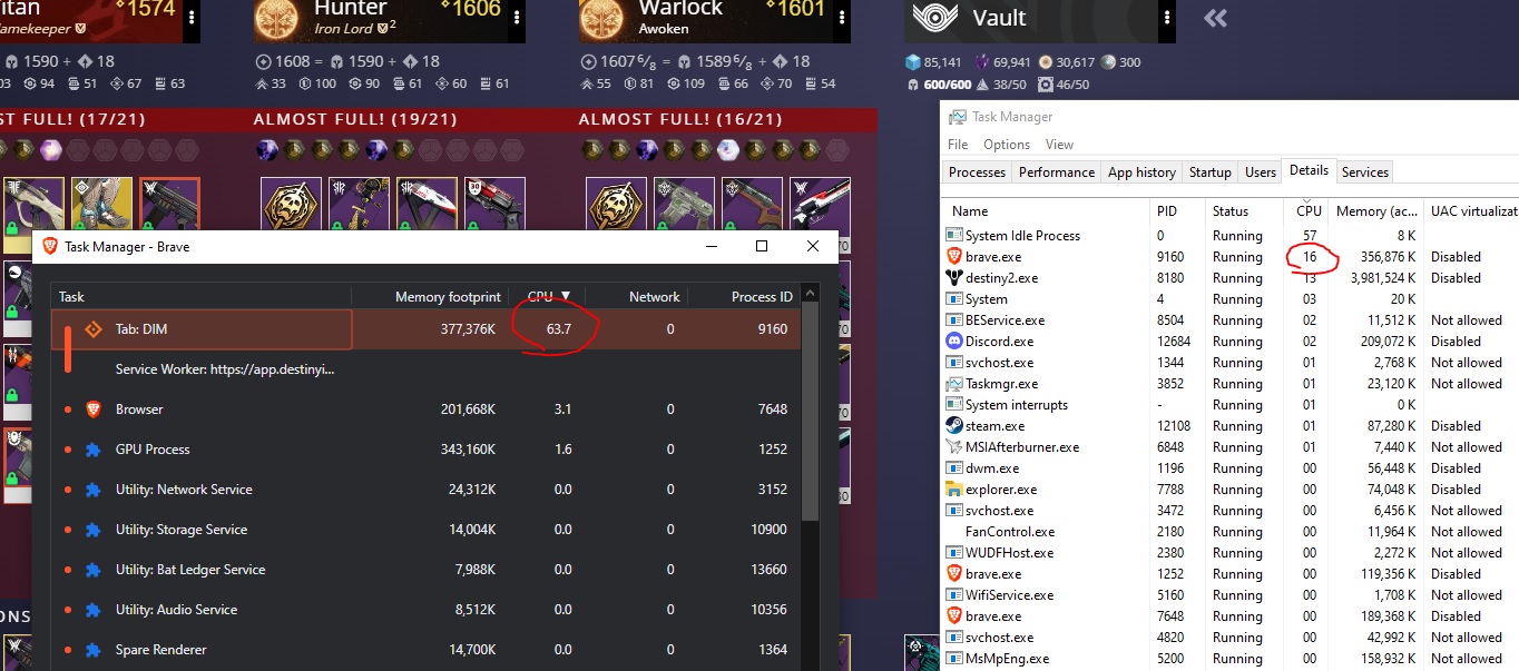 DIM background tasks causing spikes in CPU · Issue #8986 · DestinyItemManager/DIM · GitHub