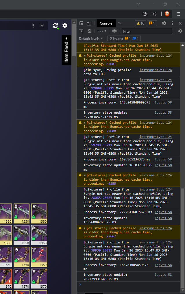 DIM background tasks causing spikes in CPU · Issue #8986 · DestinyItemManager/DIM · GitHub