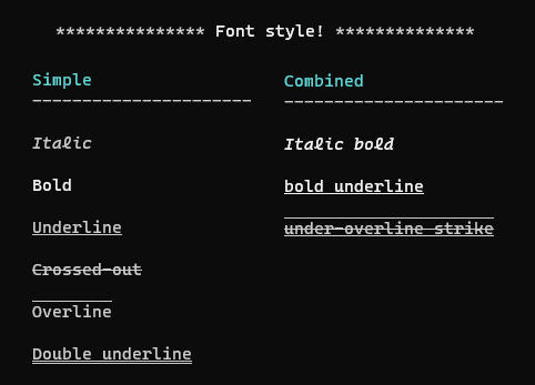 GitHub - Francisco-GV/fancy-format: Format console output using ANSI escape codes!
