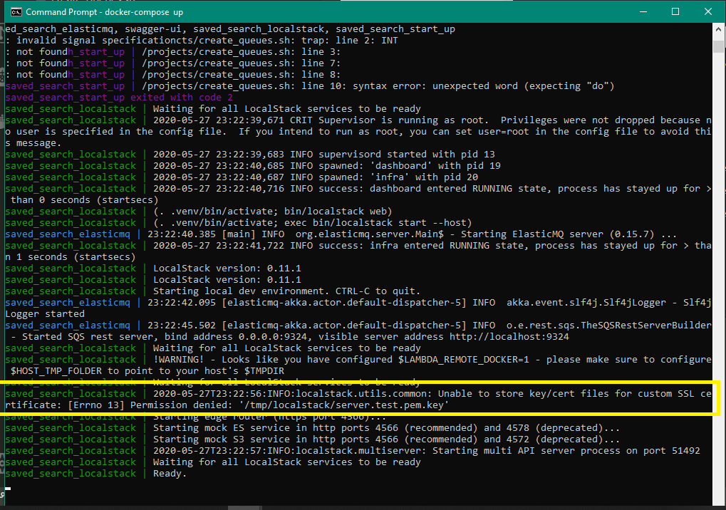 Stuck In Waiting For All Localstack Services To Be Ready · Issue 2439 · Localstacklocalstack