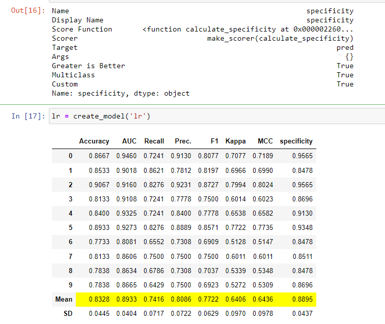 Specificity · Issue #1593 · pycaret/pycaret · GitHub