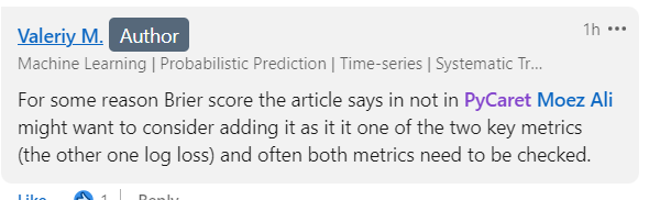 Consider adding Brier score as default metric · Issue #2187 · pycaret/pycaret · GitHub