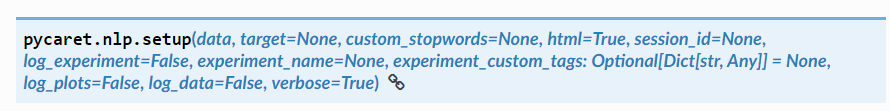 Custom_stopwords not working in NLP "TypeError: setup() got an unexpected keyword argument ...