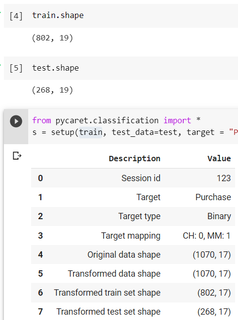 [BUG]: shape displayed in setup grid not correct · Issue #3194 · pycaret/pycaret · GitHub