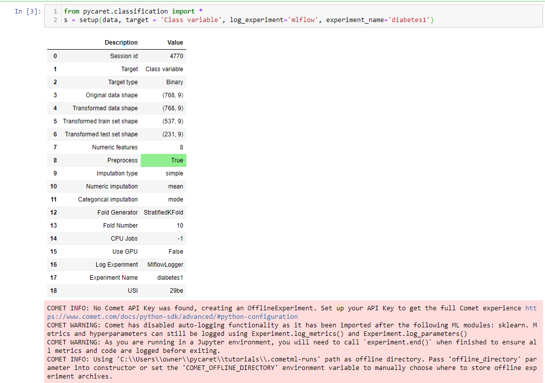 [bug] Comet Logger Interfering · Issue 3310 · Pycaret Pycaret · Github
