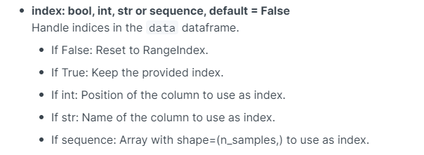 [BUG]: default value of index parameter in the setup · Issue #3373 · pycaret/pycaret · GitHub