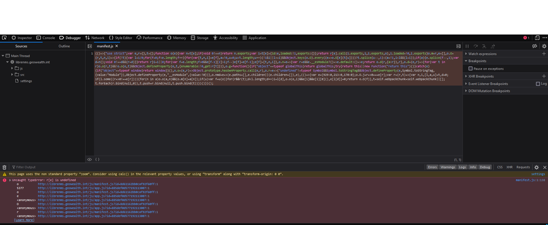 Settings page is not working. · Issue #13610 · librenms/librenms · GitHub
