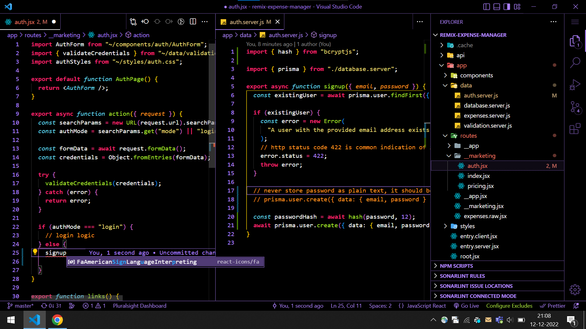 auto complete is buggy with Remix js projects · Issue #168871 ...