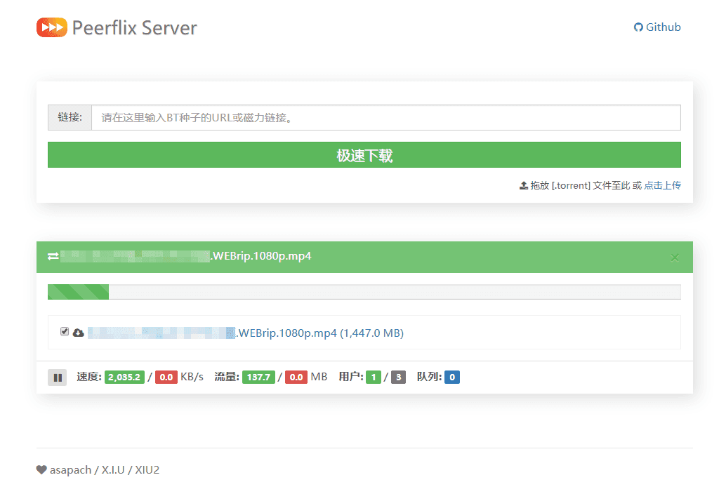 GitHub - YDEKQ/Peerflix-server-zh: Peerflix Server(BT下载工具) 汉化、美化 · GitHub
