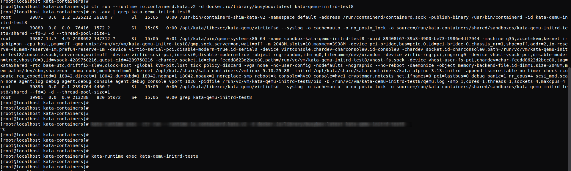 qemu+initrd cannot enter into guest os via kata-runtime exec · Issue #3717 · kata-containers ...