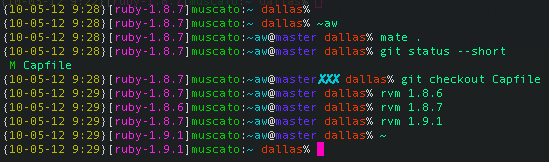 Theme not working properly (shows `$(git_prompt_info)` and `$(ruby ...