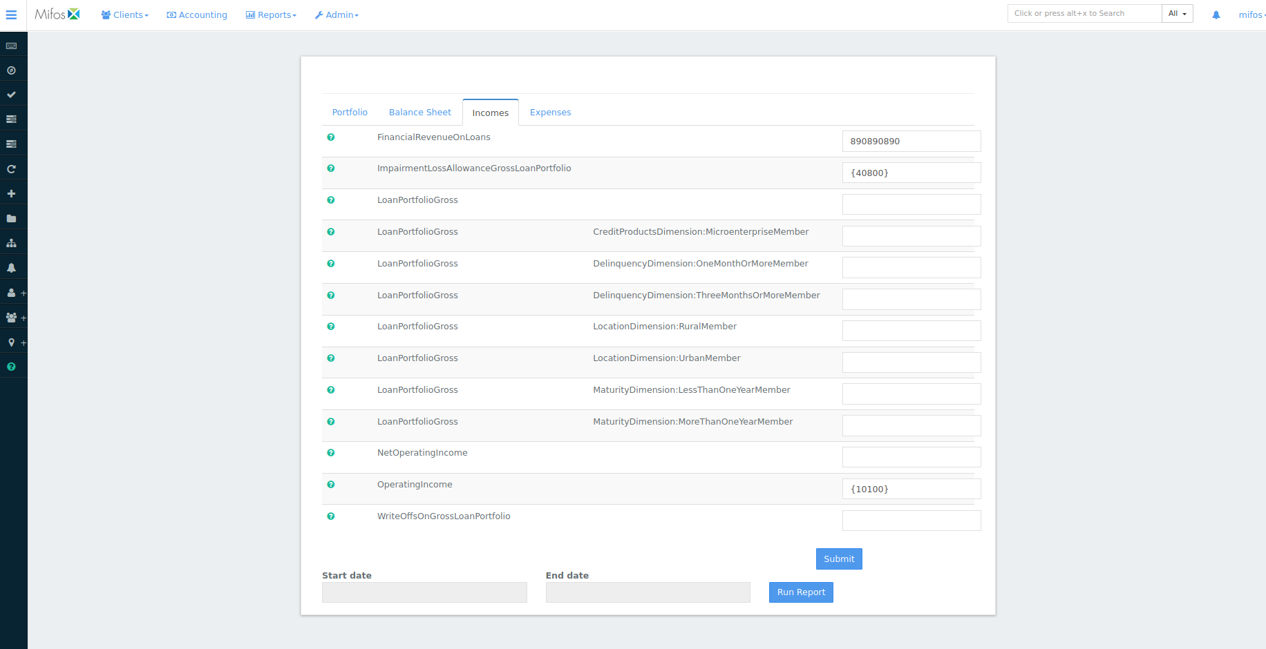 Reports Xbrl Report Page · Issue 628 · Openmf Web App · Github