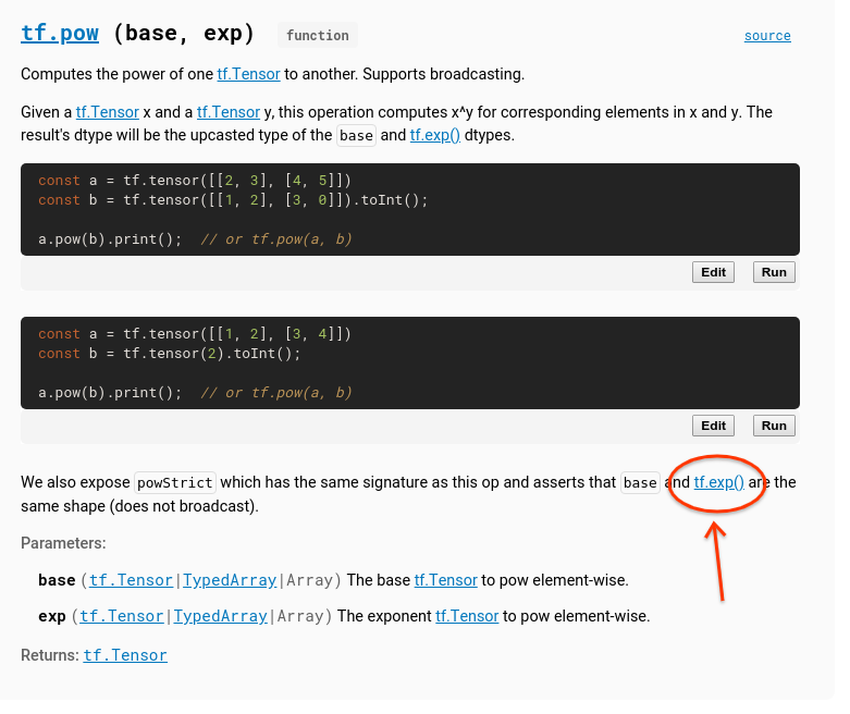 Unwanted Automatic Styling In Api Docs For Tfpow · Issue 610 · Tensorflowtfjs · Github