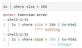 `ls | where size > 1kb` no longer works · Issue #1505 · nushell/nushell · GitHub
