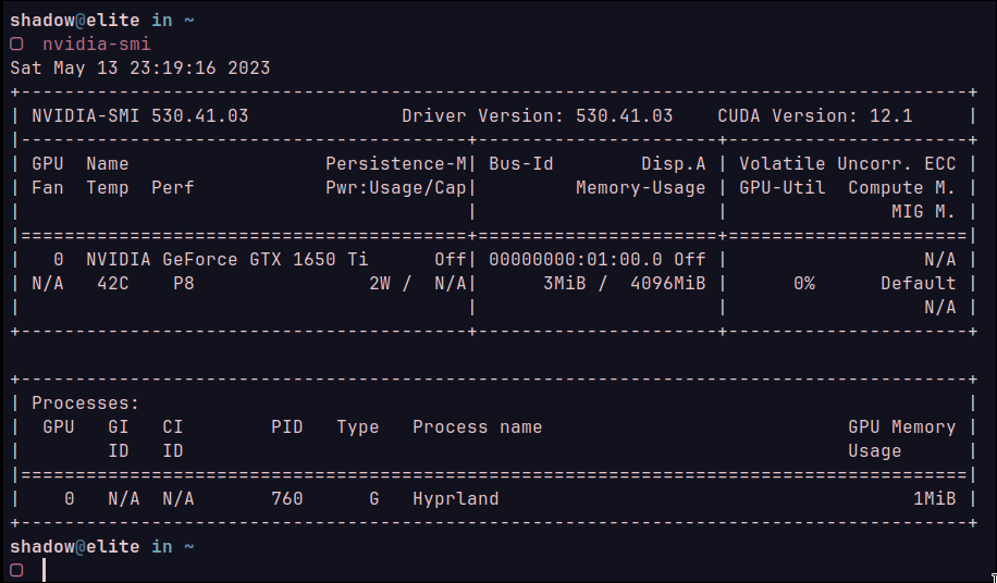 nvidia-smi: only one process named hyprland · Issue #2302 · hyprwm/Hyprland · GitHub