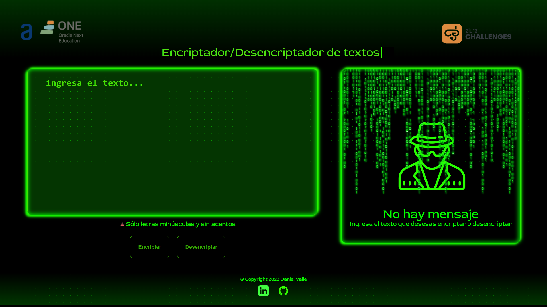 GitHub - dannoo/Encriptador_AluraChallenge: Challenge ONE Beginner in programming: Building a ...