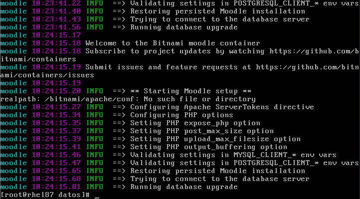 [bitnami/moodle] Container exits after Running database upgrade · Issue #40859 · bitnami ...