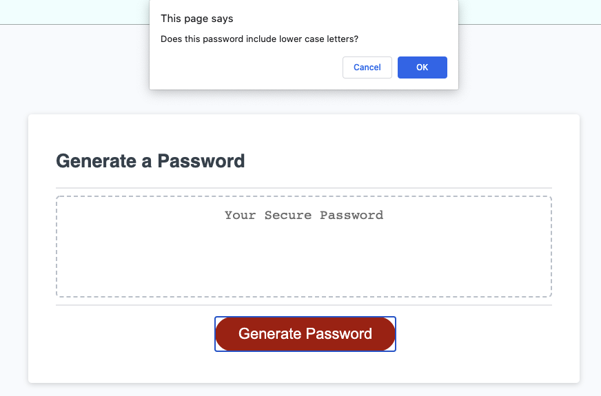 GitHub - reggiemace/password_generator: Week 3 Homework assignment that ...