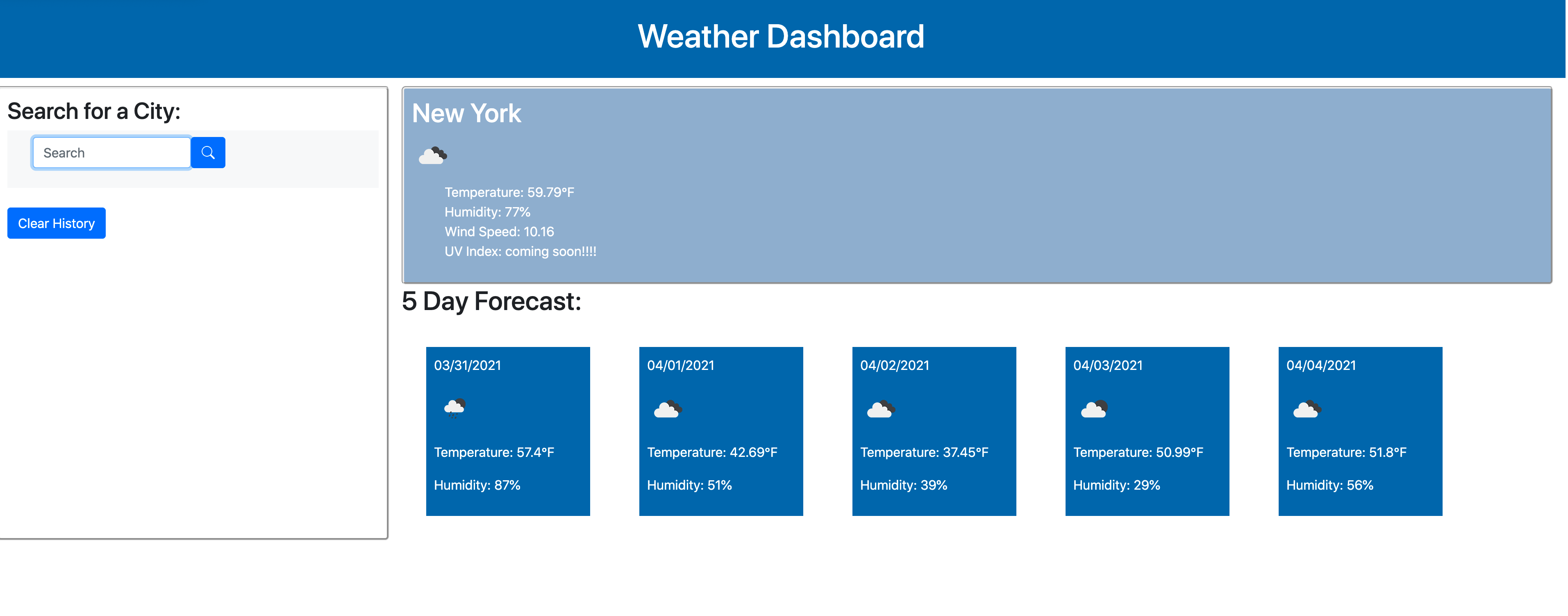 GitHub - reggiemace/weather-dashboard: Weather dashboard that runs in the browser and features ...