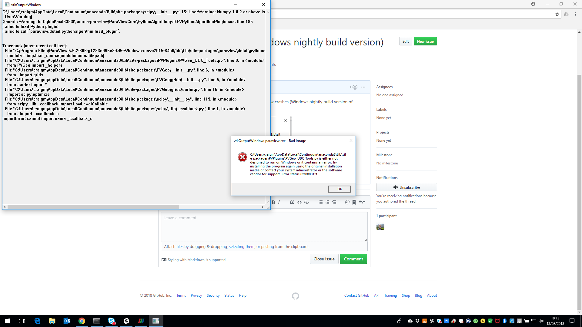 Installation troubles and ParaView crashes · Issue #18 · OpenGeoVis/PVGeo · GitHub