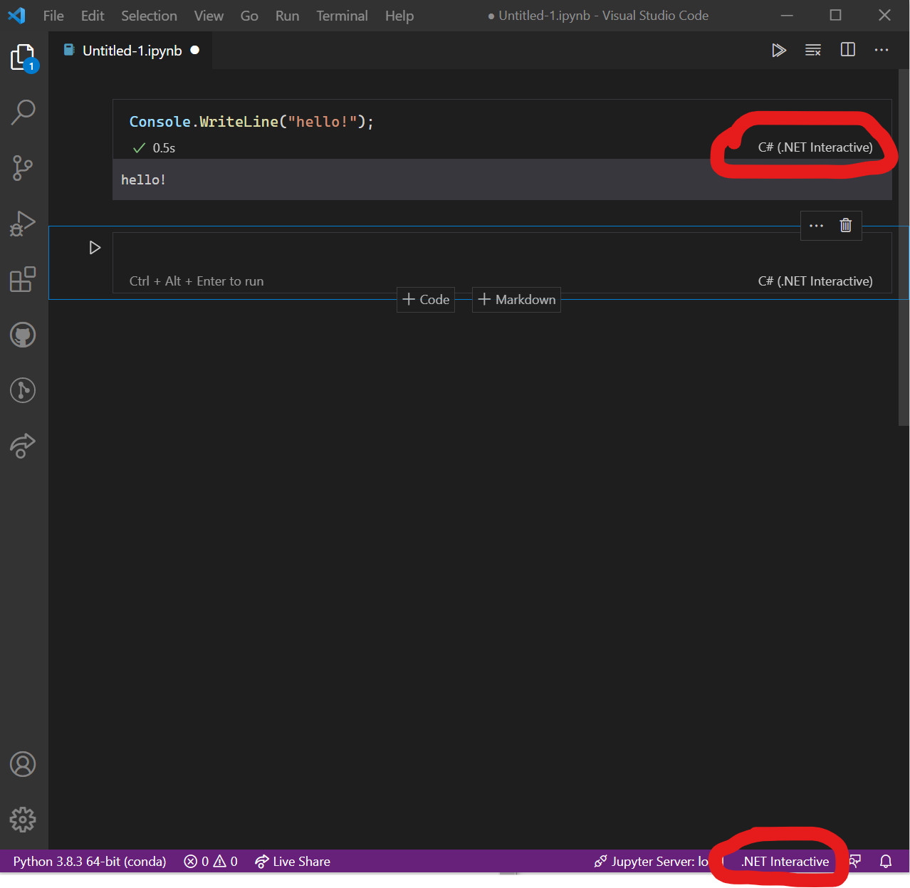 Failing to use with VSCode native notebook feature and .NET 5 · Issue #1188 · dotnet/interactive ...