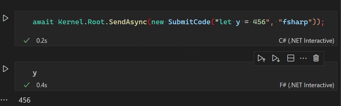 Variable/Value declared via Kernel.Root.SendAsync is not visible in the next cell · Issue #2035 ...