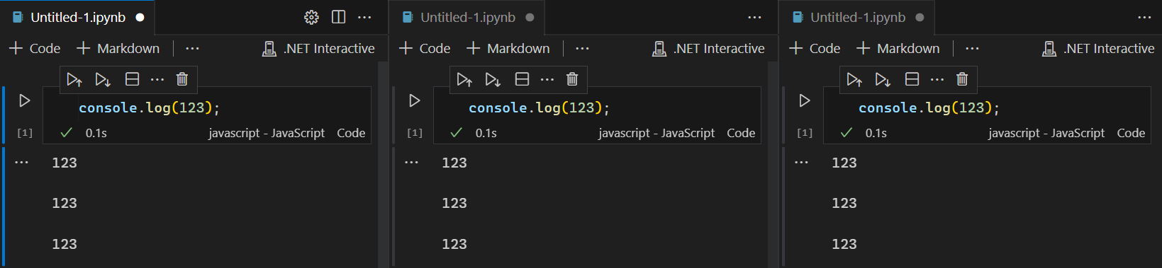 Polyglot Notebook: [DevExE2E][Regression] The execution results of javascript code are shown ...