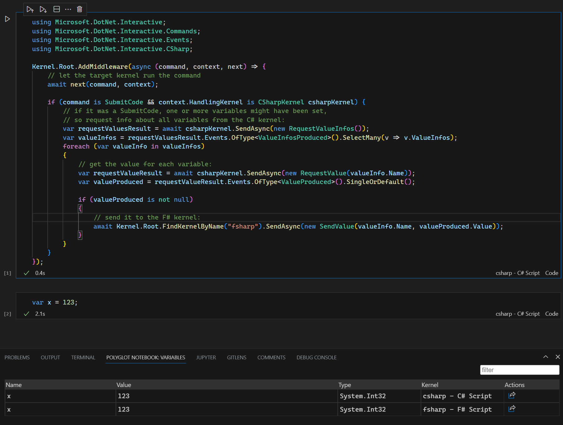 Variable Sharing Between C And F · Issue 3062 · Dotnetinteractive · Github