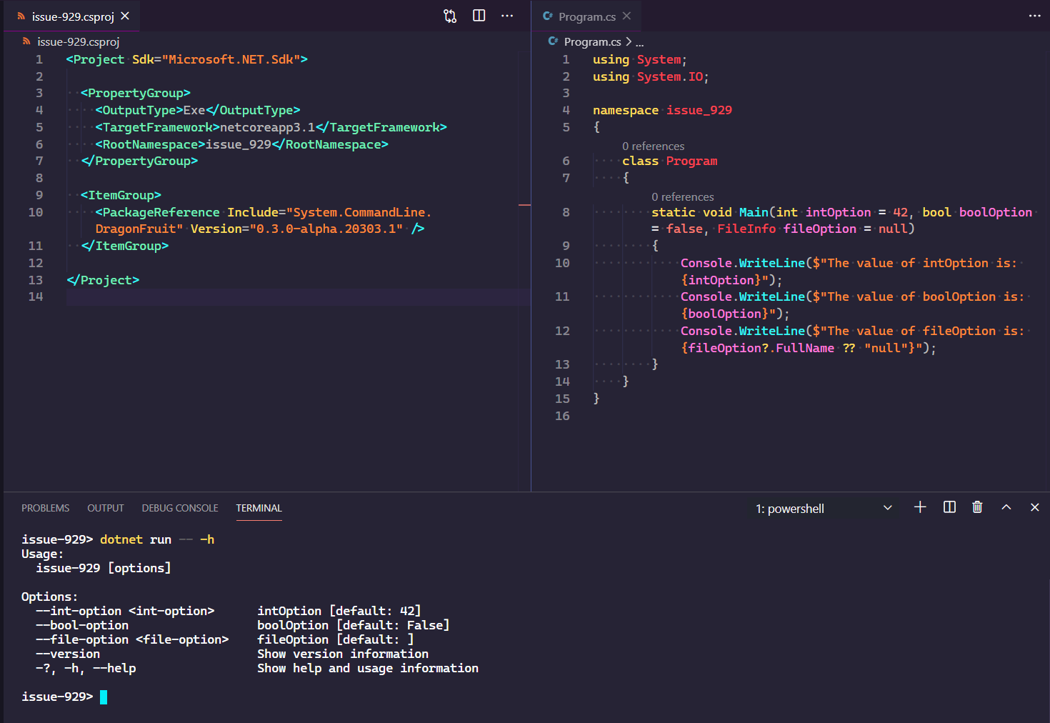 Include default values in the dragonfruit help message · Issue #981 · dotnet/command-line-api ...