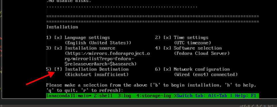 UEFI Fedora kickstart fails on `Installation Destination (Kickstart insufficient)` · Issue #346 ...