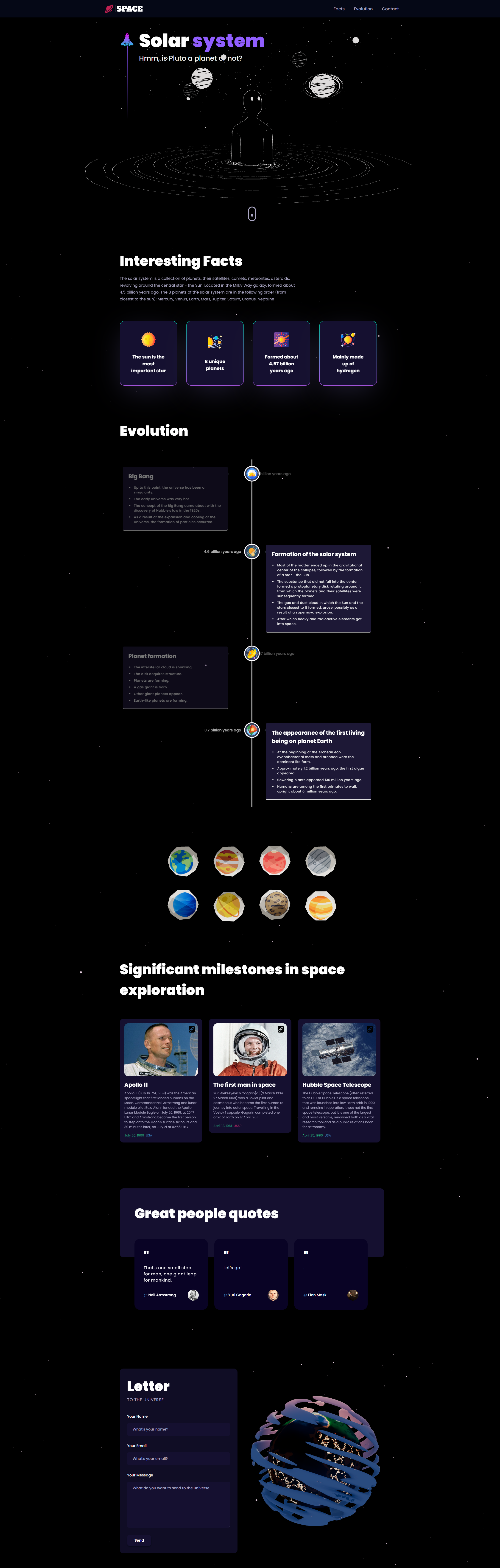 GitHub - Renik07/solarSystem: React + Three.js + Tailwind CSS + Framer motion