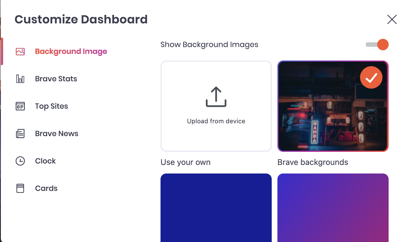 Unable to toggle `OFF` for `Refresh on every new tab` in the Dashboard · Issue #25824 · brave ...
