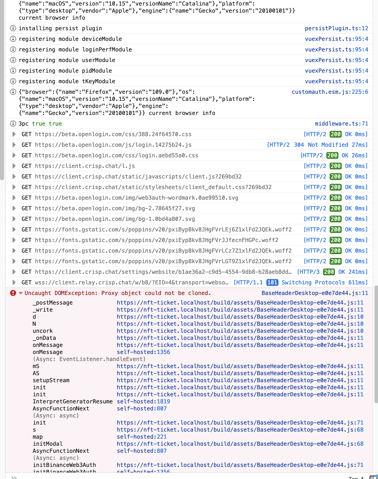 "DOMException: Proxy object could not be cloned" when web3auth.initModal() · Issue #1437 ...