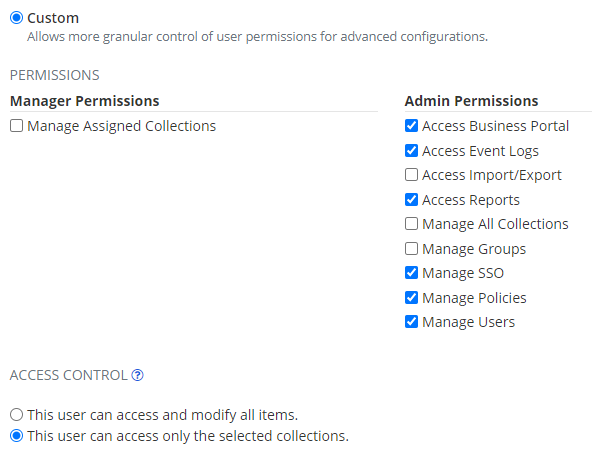 Custom Permission - if "Manage Assigned Collections" is not given, but "Manage Users" is given ...