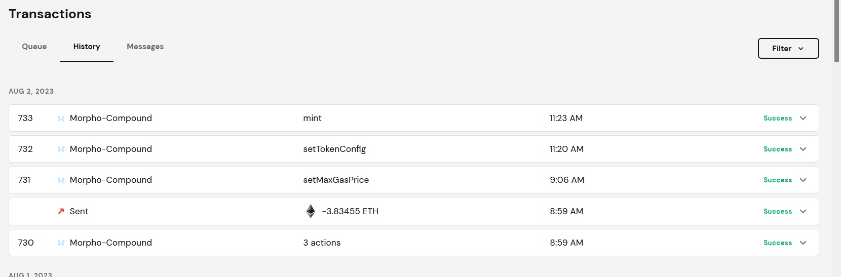 Seeing "Morpho-Compound" for transactions that were previously Tx builder/multicalls/direct ...