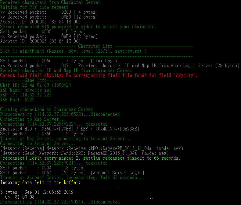 Disconnect to map server and got incoming data left in the buffer · Issue #2862 · OpenKore ...