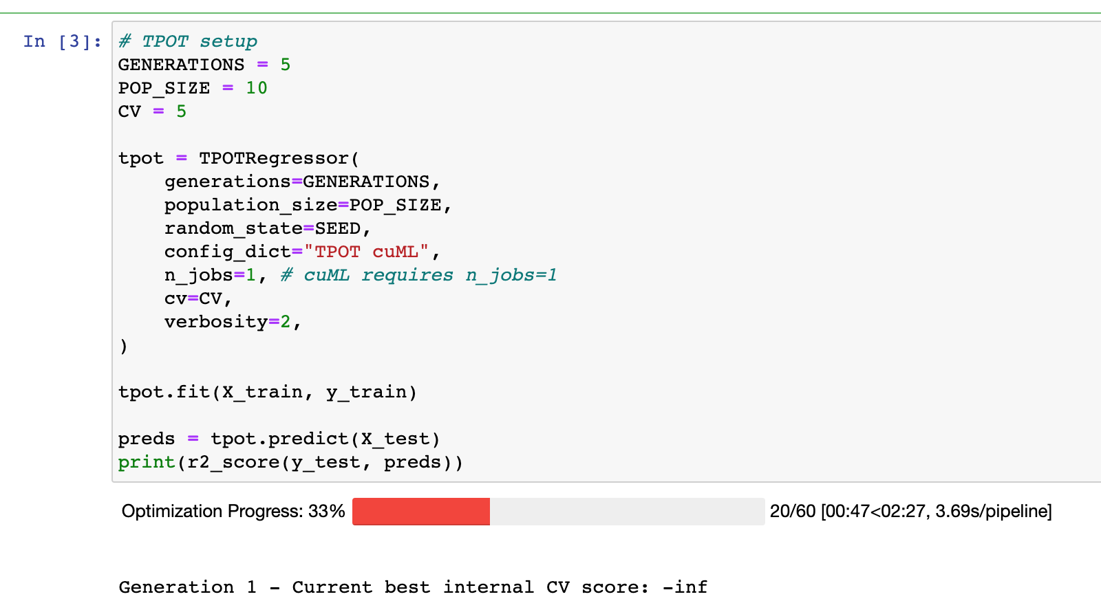 Issue With Cuml Current Best Internal Cv Score Inf · Issue 1148 · Epistasislab Tpot · Github