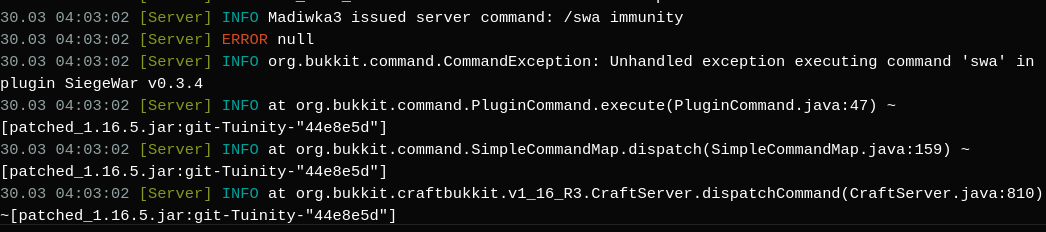 Error when trying to use /swa immunity · Issue #211 · TownyAdvanced/SiegeWar · GitHub