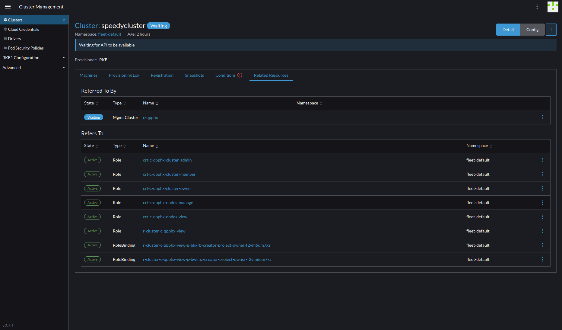 [BUG] Waiting for API (the server could not find the requested resource (get clusterrepos.meta ...