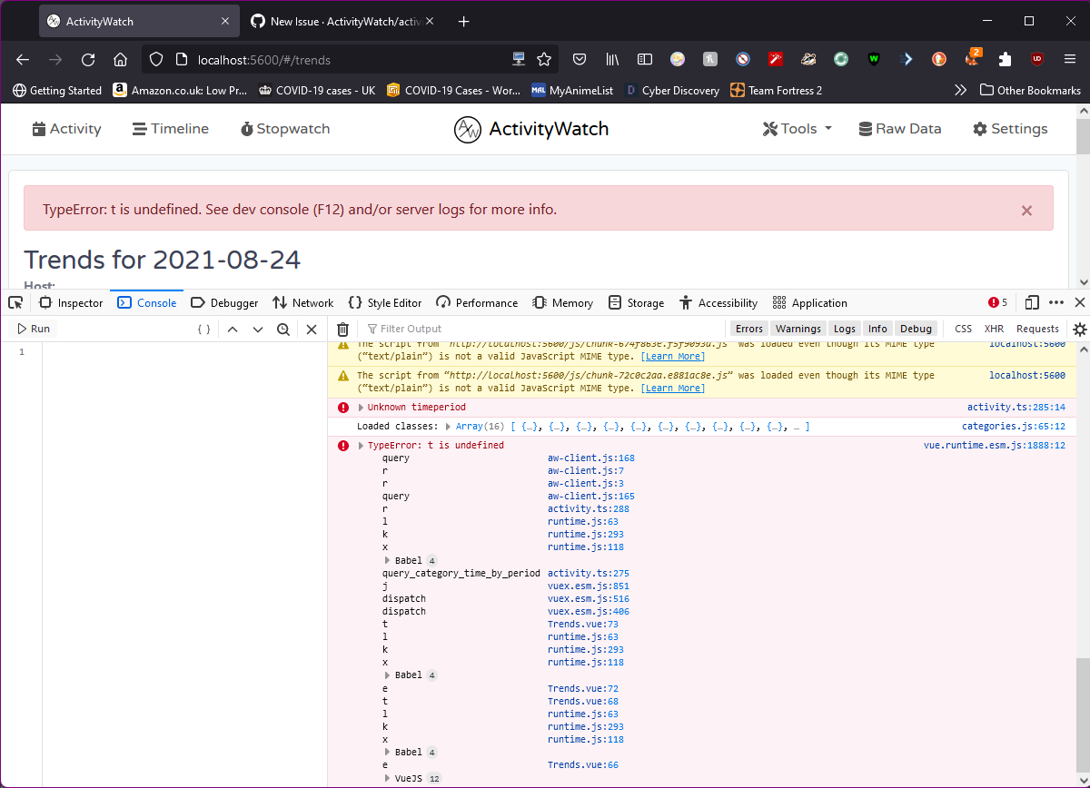 t is undefined on brand new install. · Issue #659 · ActivityWatch/activitywatch · GitHub