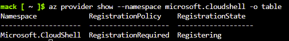 Resource Provider Stuck on "Registering" - Microsoft.Cloudshell · Issue #27265 · Azure/azure-cli ...