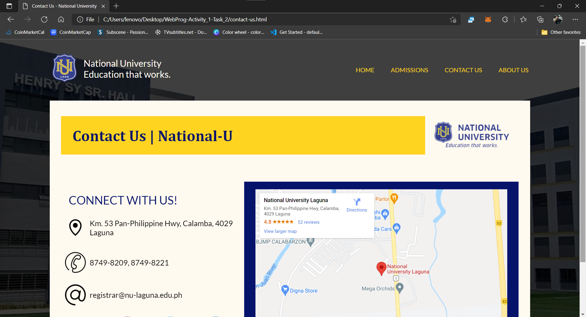 GitHub - Jeyyypiiii/WebProg-Activity_1-Task_2: This is a mockup website for NU Laguna for my Web ...
