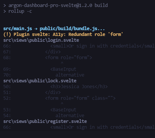 [Bug] dependencies issue, multiple roles=form etc. · Issue #12 · creativetimofficial/ct-argon ...
