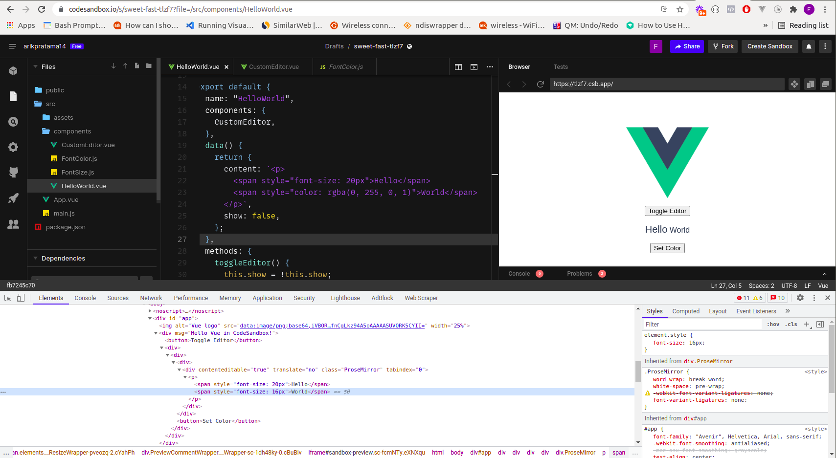 Styling Font Color and Background Color always reset (removed) when I ...