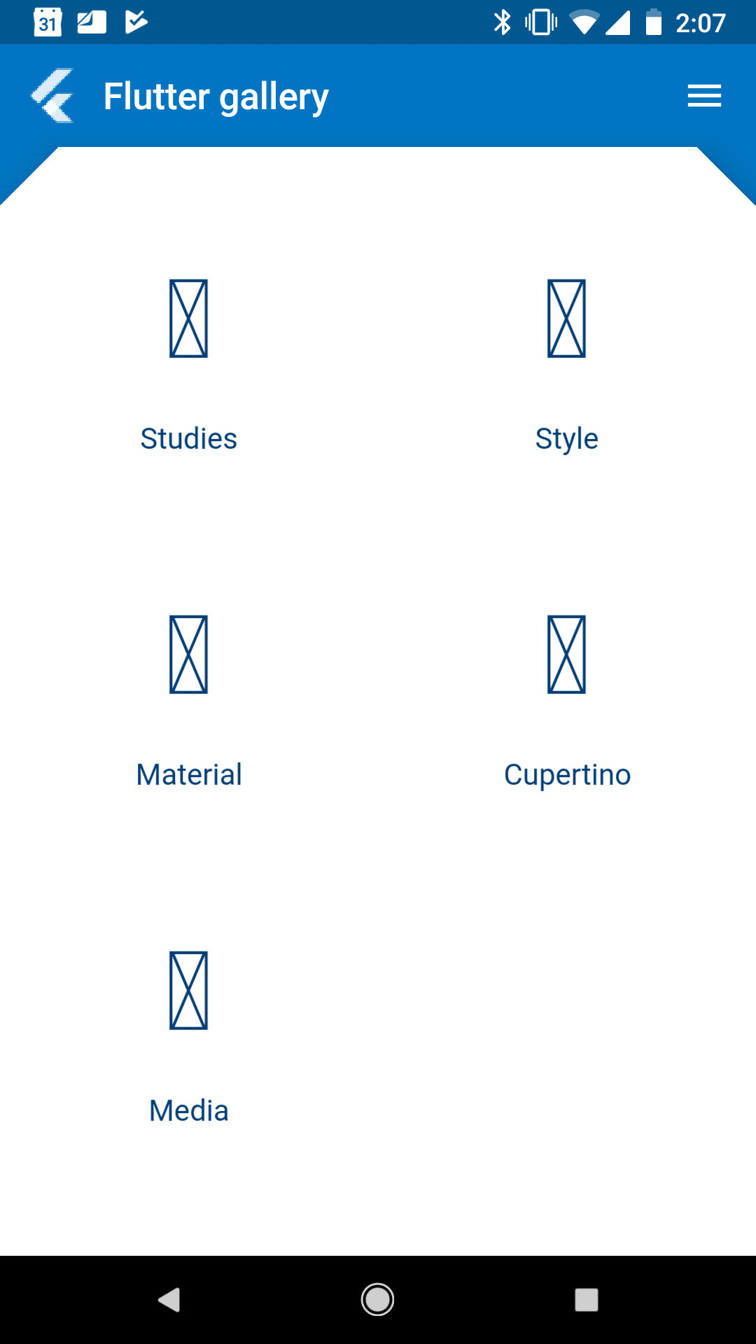 Gallery has X's where icons should be · Issue #17485 · flutter/flutter ...